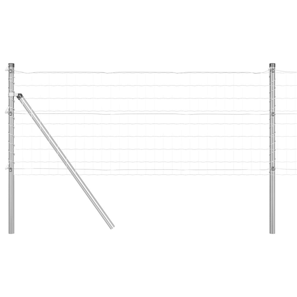 vidaXL Zaun, Zaun mit Pfosten Silber 0,8 x 10 m Stahl und PVC, Gartenzaun