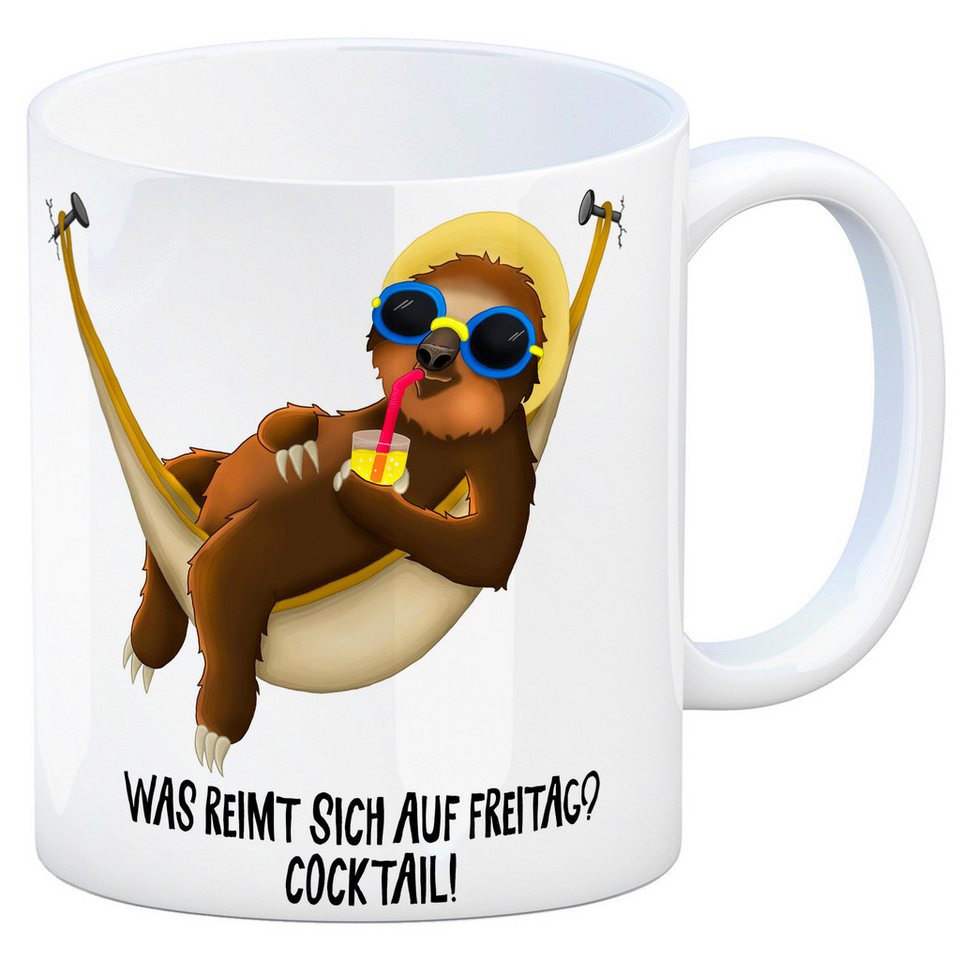 Speecheese Tasse Kaffeebecher Mit Faultier In Hängematte Motiv Und