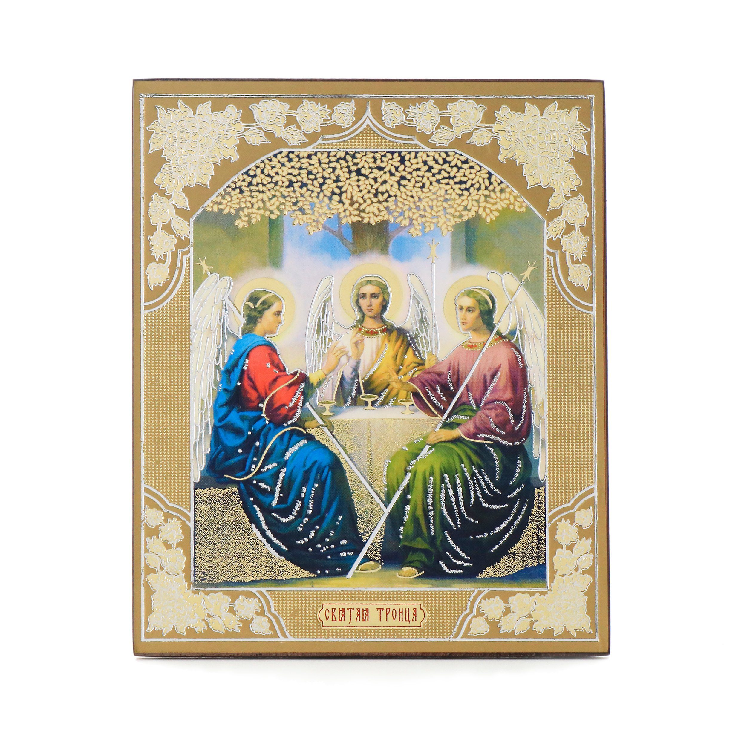 NKlaus Bild DieHeilige Dreifaltigkeit Holz Ikone 10x12cm christlich orthodox 11362, Religion