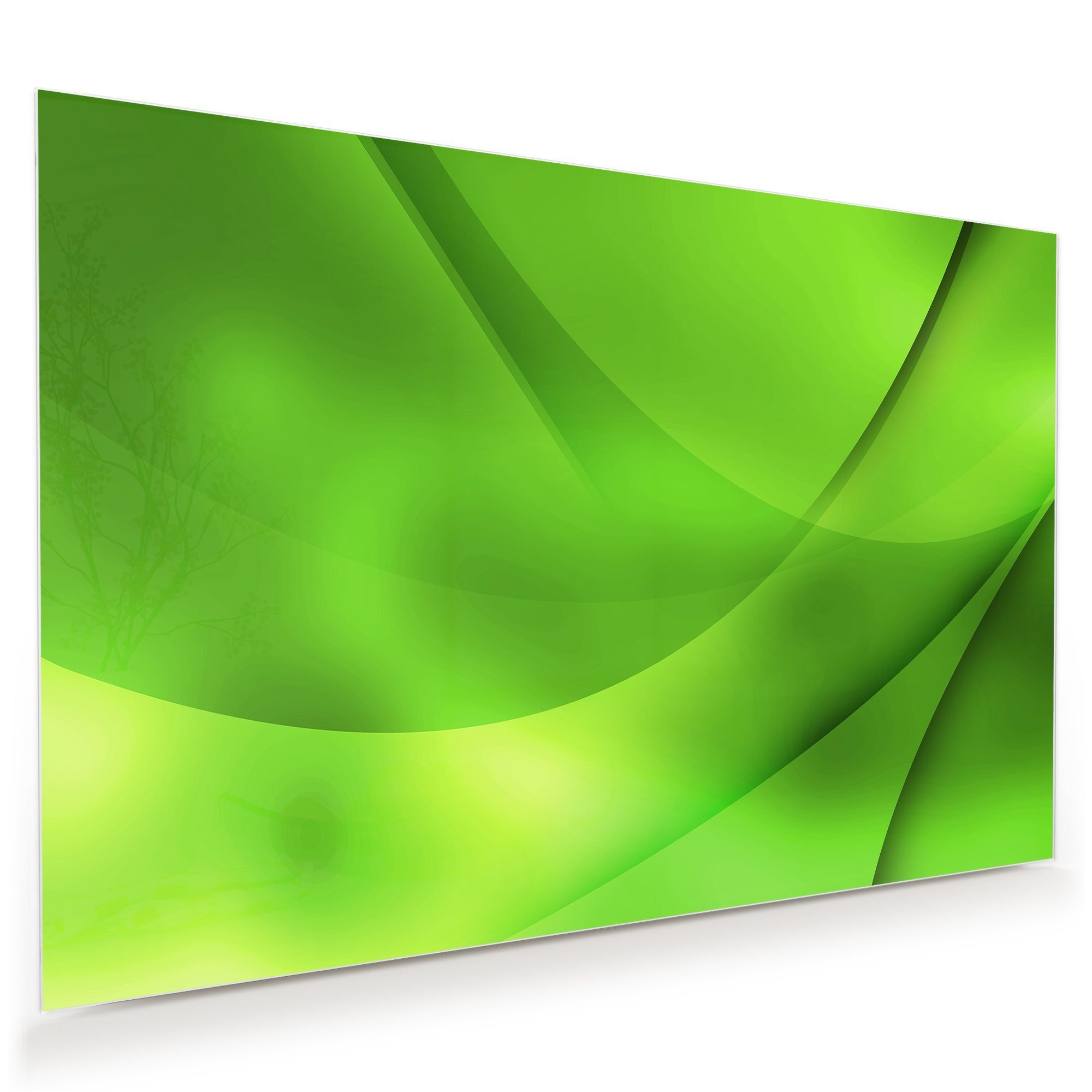 Primedeco Glasbild Wandbild Grüne Linien Mit Aufhängung Abstrakt