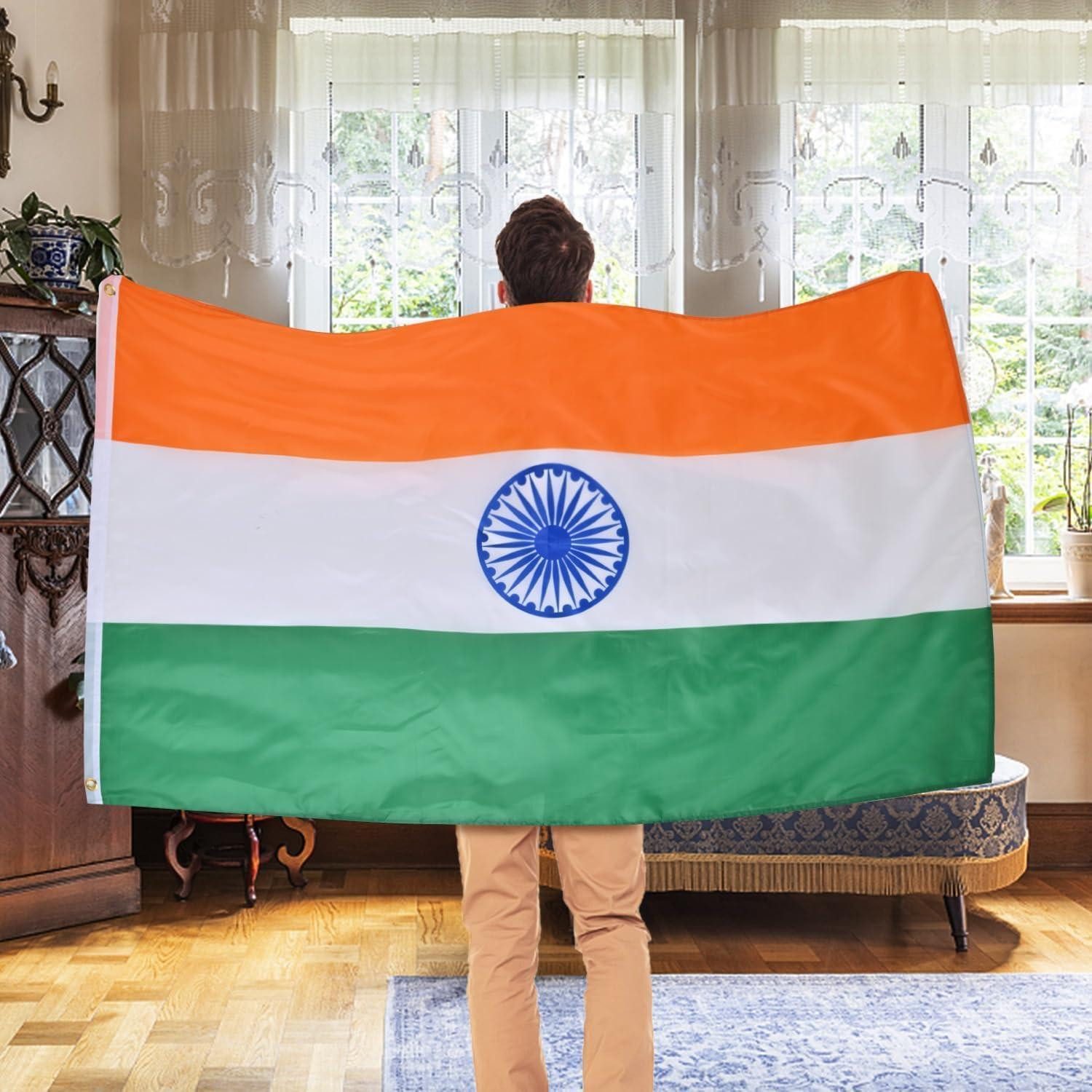 LuxusKollektion Flagge Indien Flagge 90x150cm Messingösen Fußball WM 2 ...