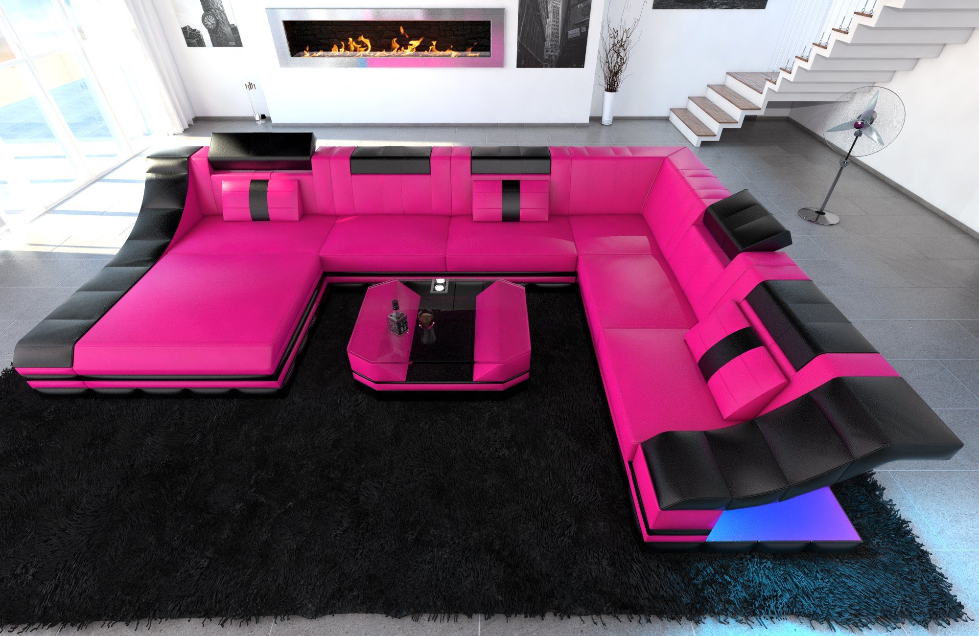 Sofa Dreams Wohnlandschaft Ledercouch Sofa Leder Turino XXL U Form ...
