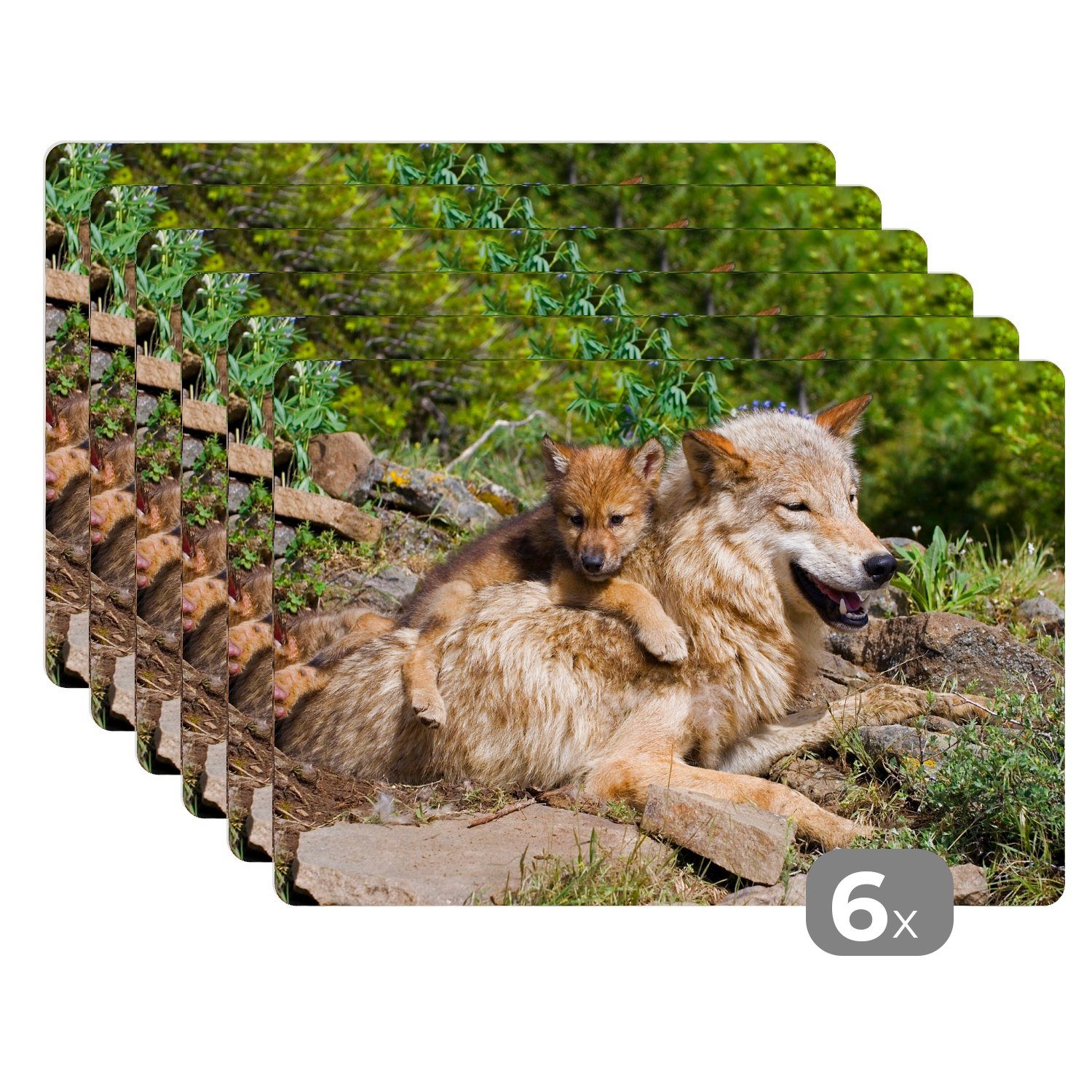 Platzset Wolf Jungtier Tier Muchowow 6 St Platzset