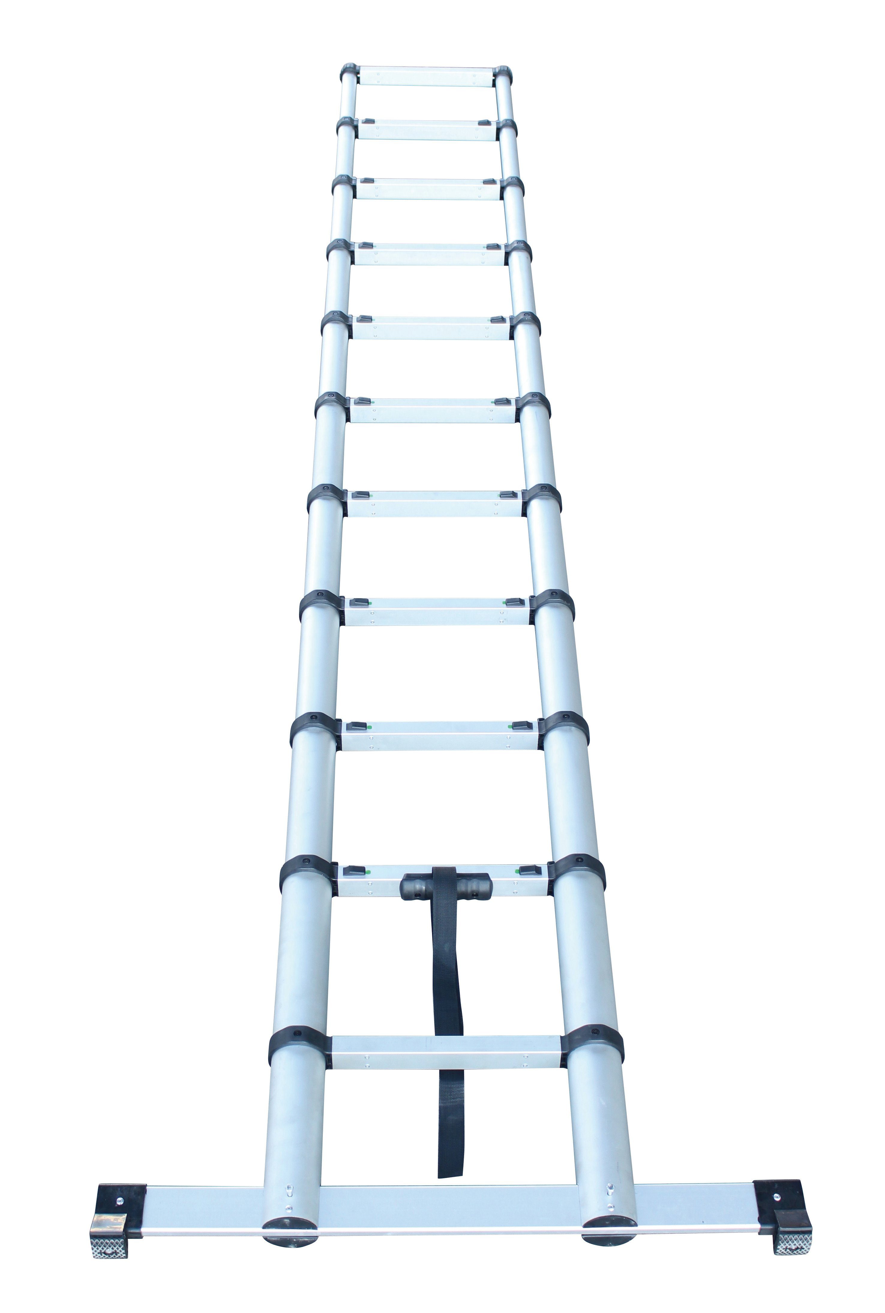 HC Tools Anlegeleiter Alu Teleskopleiter 331 cm (Einzeln), Soft-Close ...