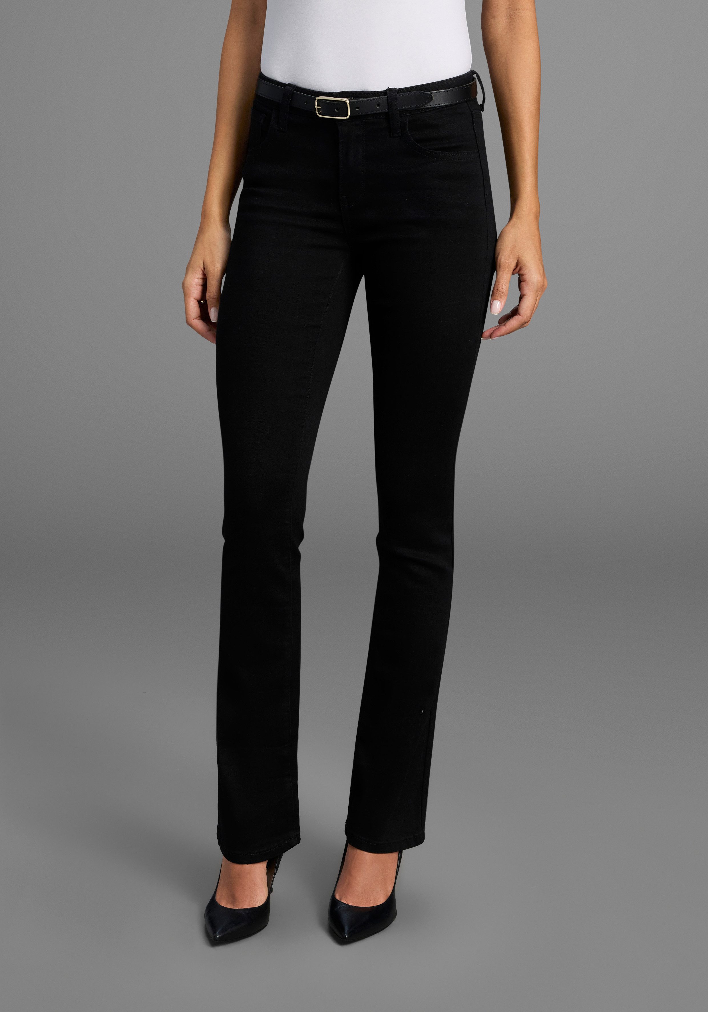 Arizona Bootcut-Jeans Ultra-Stretch normale Passform, Baby-Bootcut ...
