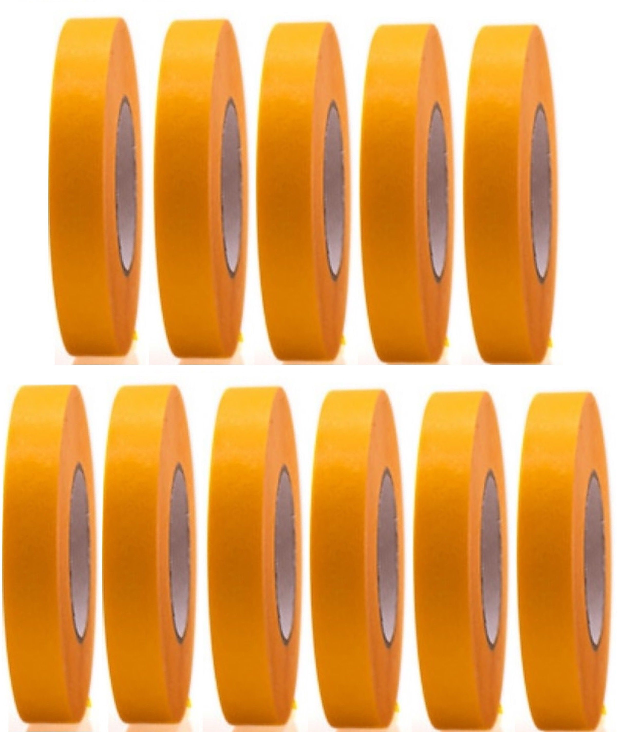 BAYLI Kreppband 11 Rollen Profi Goldband Klebeband 50 m x 20 mm - Malerband Gold