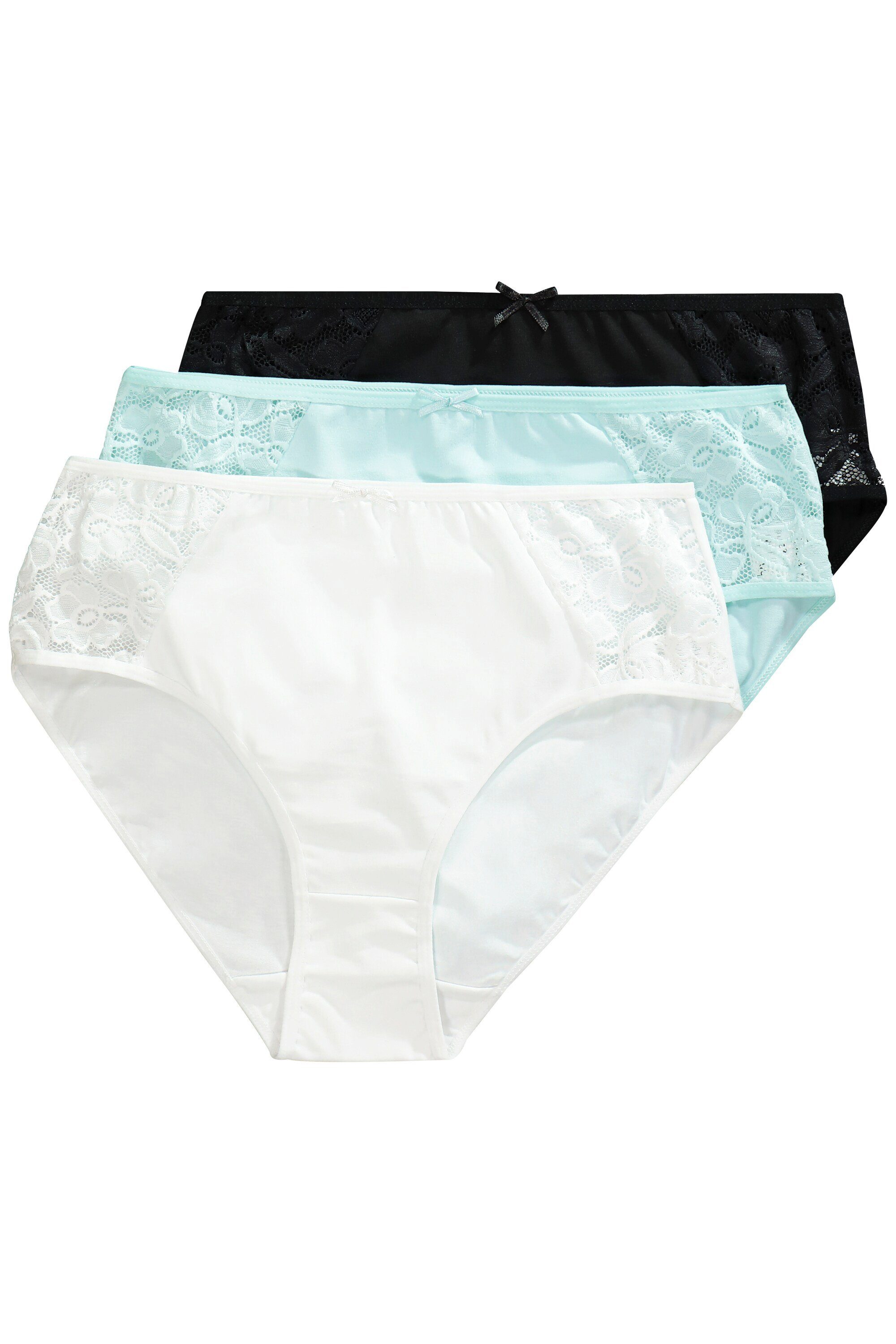 Ulla Popken Slip Midislips 3er-Pack seitliche Spitze