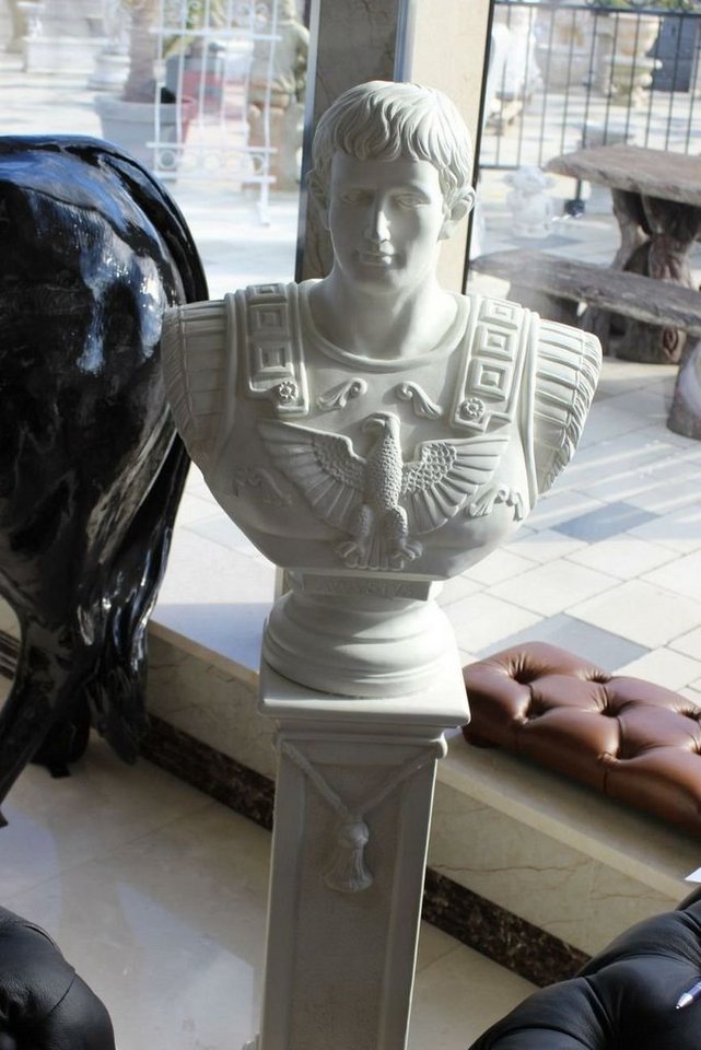 Jvmoebel Skulptur Design Büste Kaiser August Figur Statue Skulptur