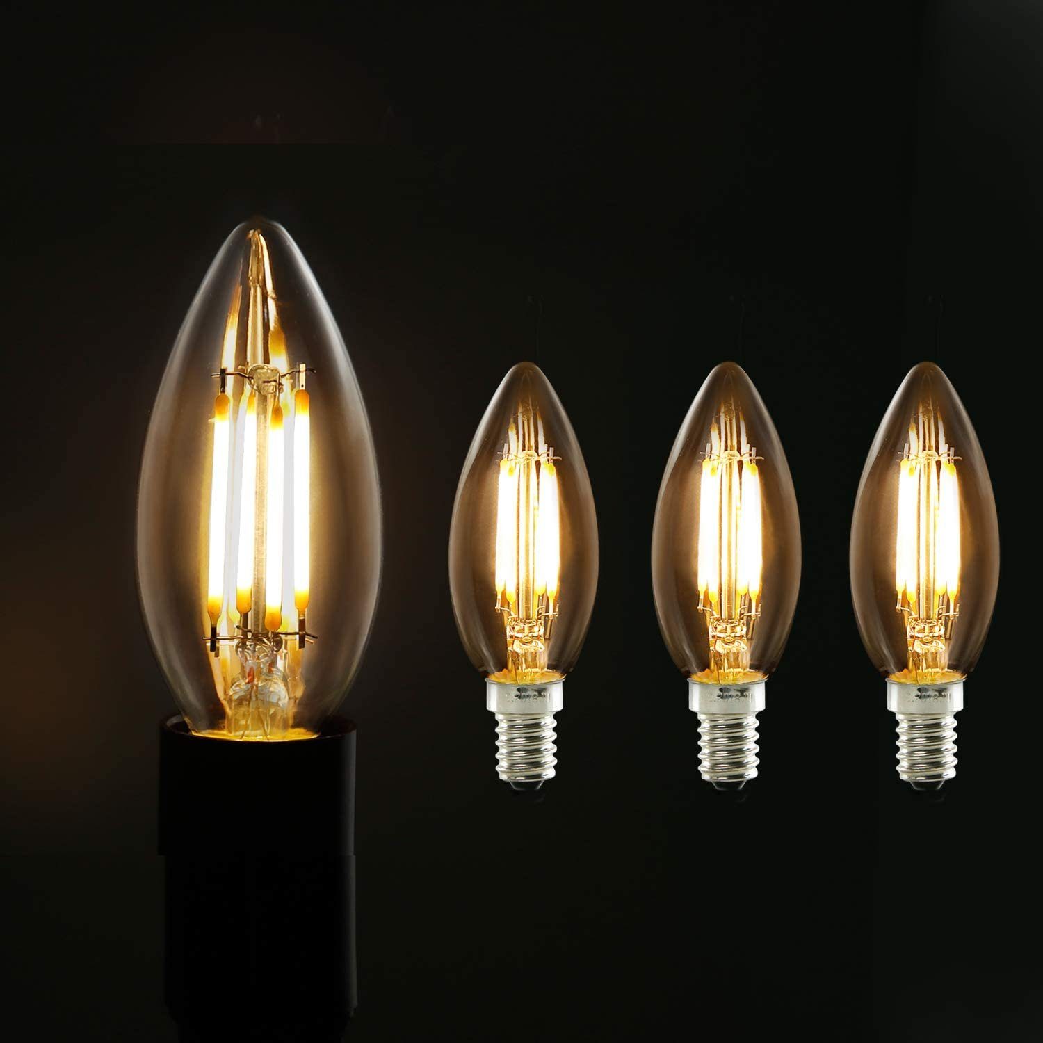 Zmh Led Edison Glühbirne Vintage Kronleuchter Kerzenlampe Antike