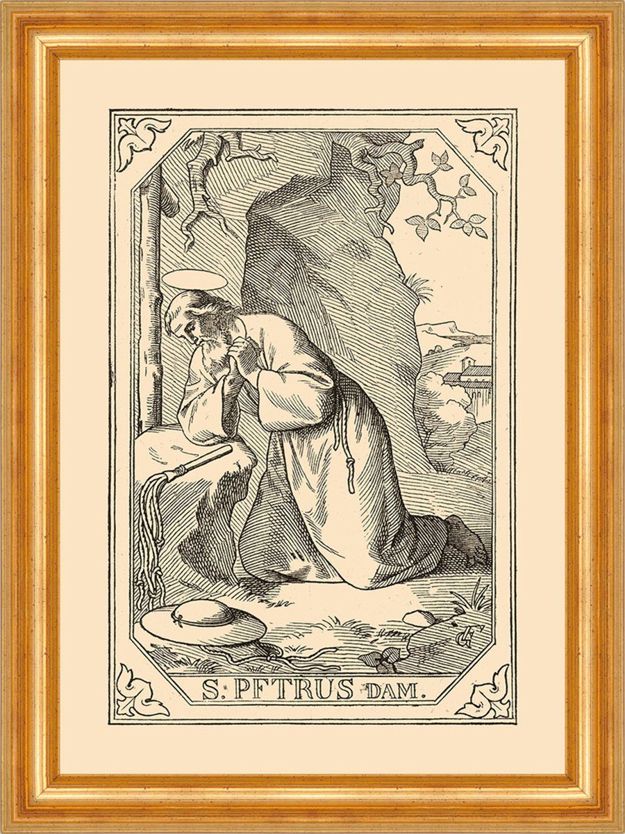 BillerAntik Kunstdruck Der heilige Petrus Fischer Simon Holzstich Sankt A4 1004 Gerahmt, (1 St)