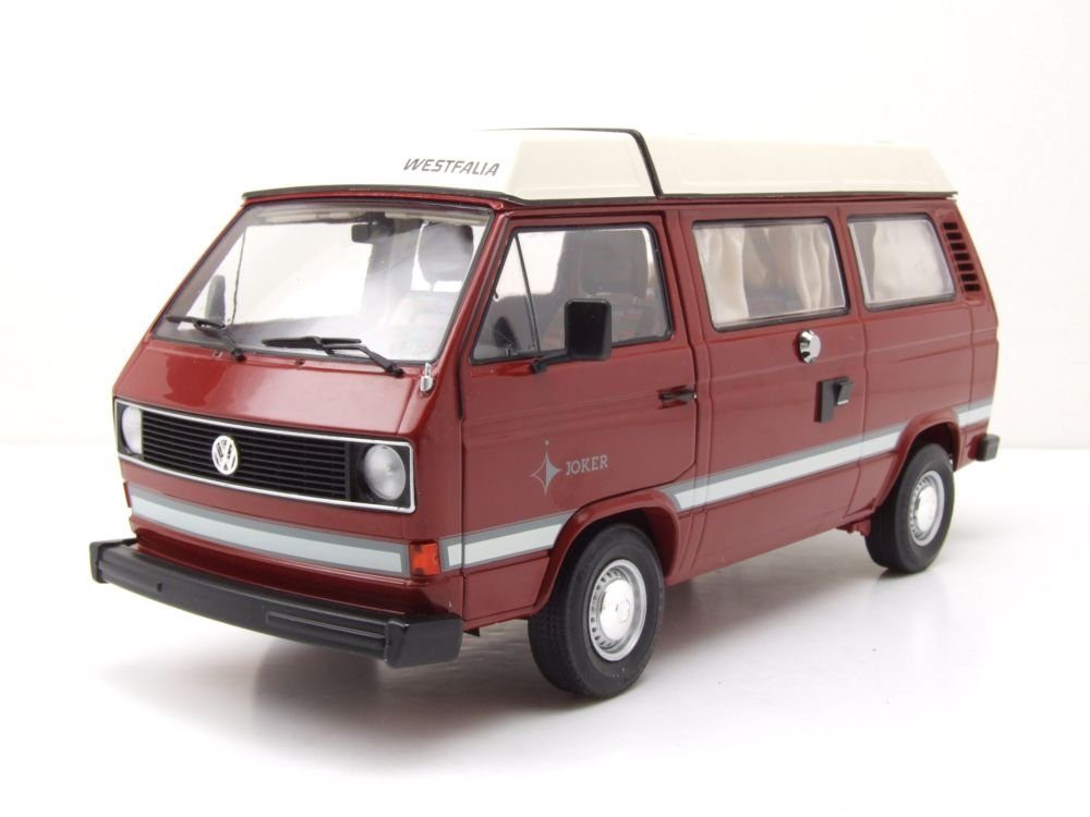 Schuco Modellauto VW T3 Bus Westfalia Joker Camping Faltdach rot Modellauto 1:18 Schuco, Maßstab ...