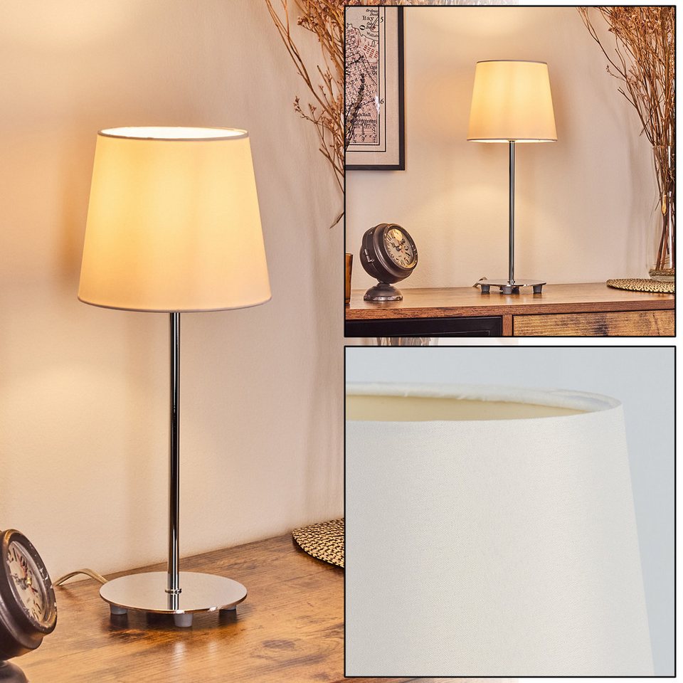 Hofstein Tischleuchte Moderne Tischlampe Aus Metallstoff In