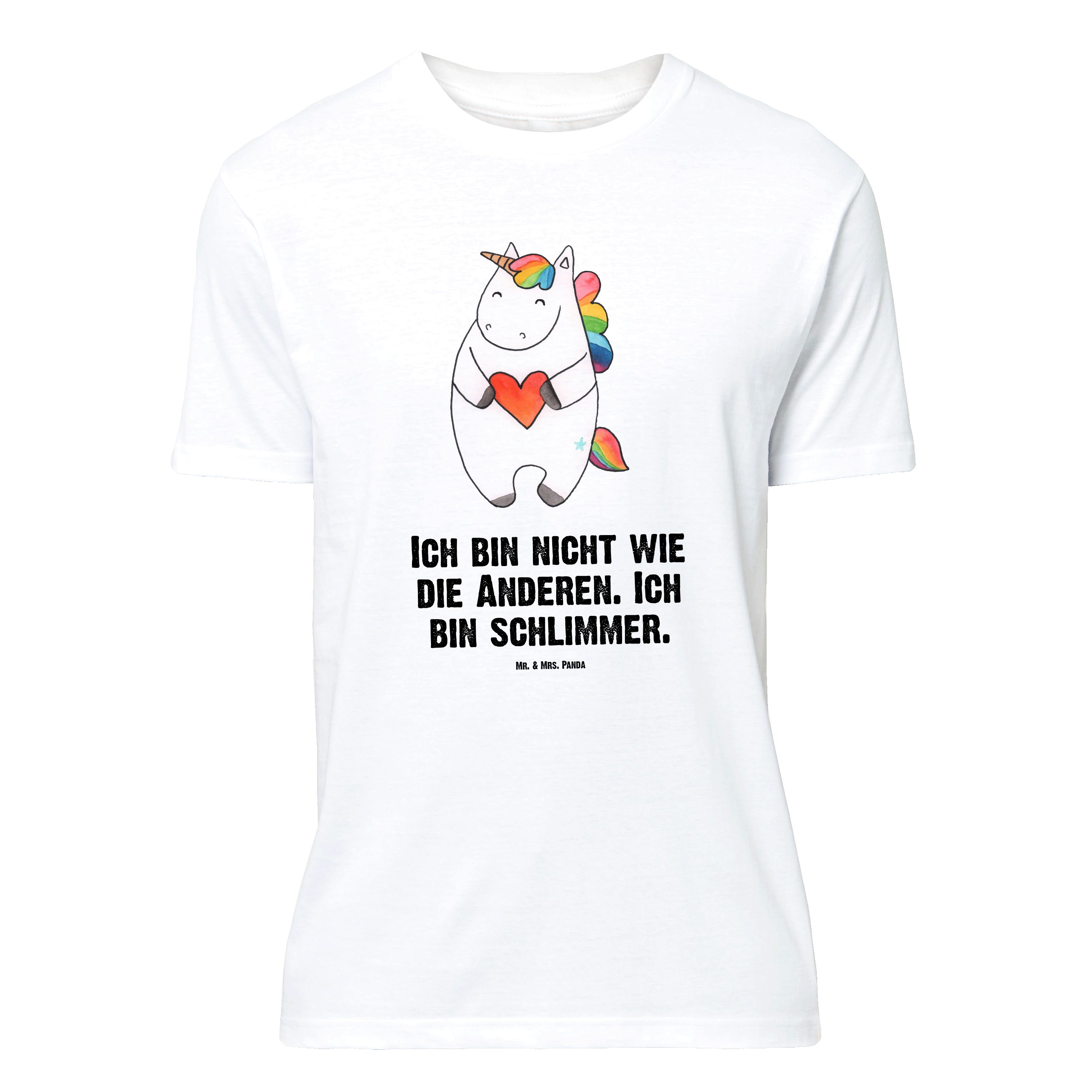Mr And Mrs Panda T Shirt Einhorn Herz Weiß Geschenk Tshirt T