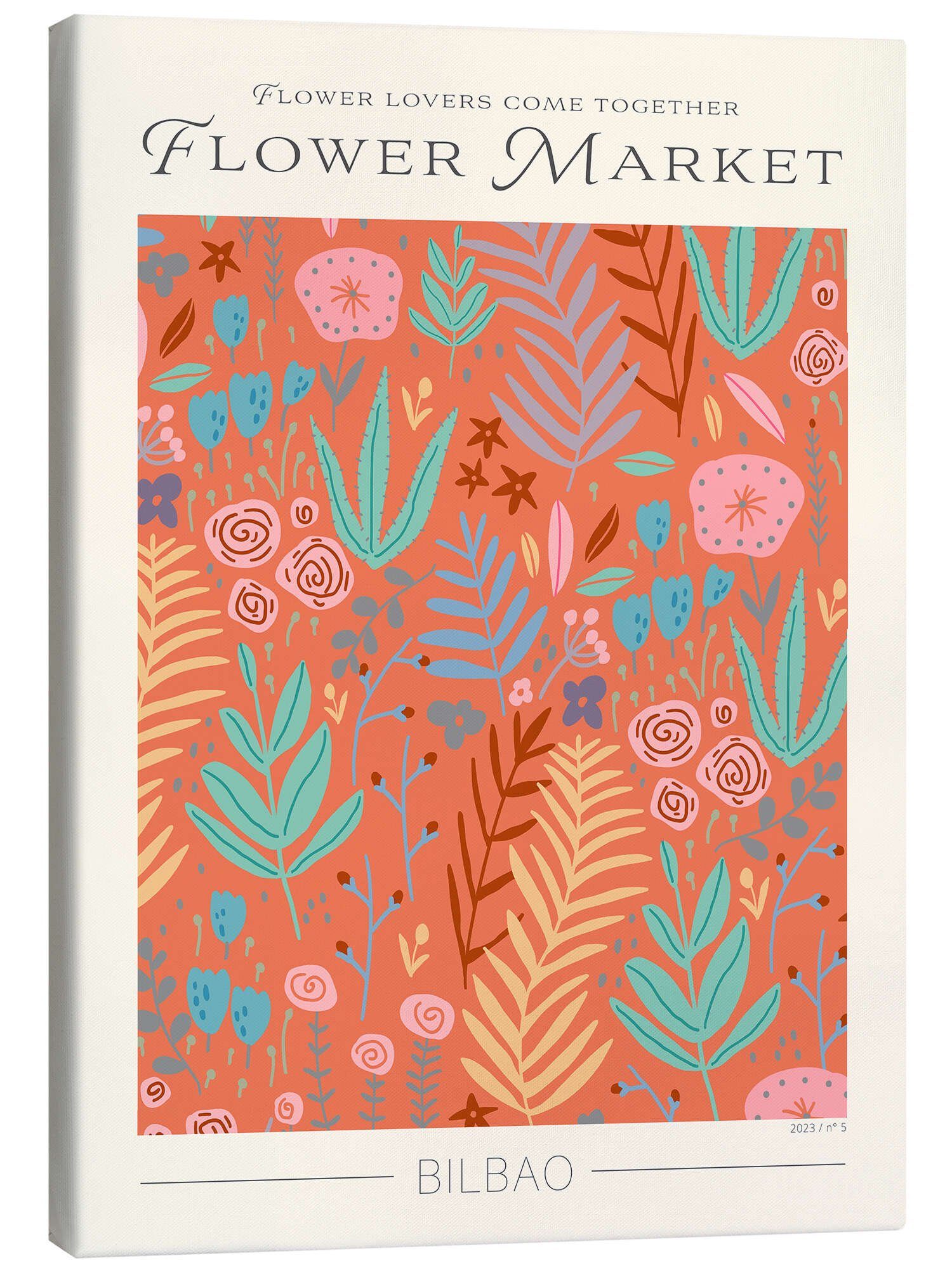 Posterlounge Leinwandbild Exhibition Posters Flower Market Bilbao
