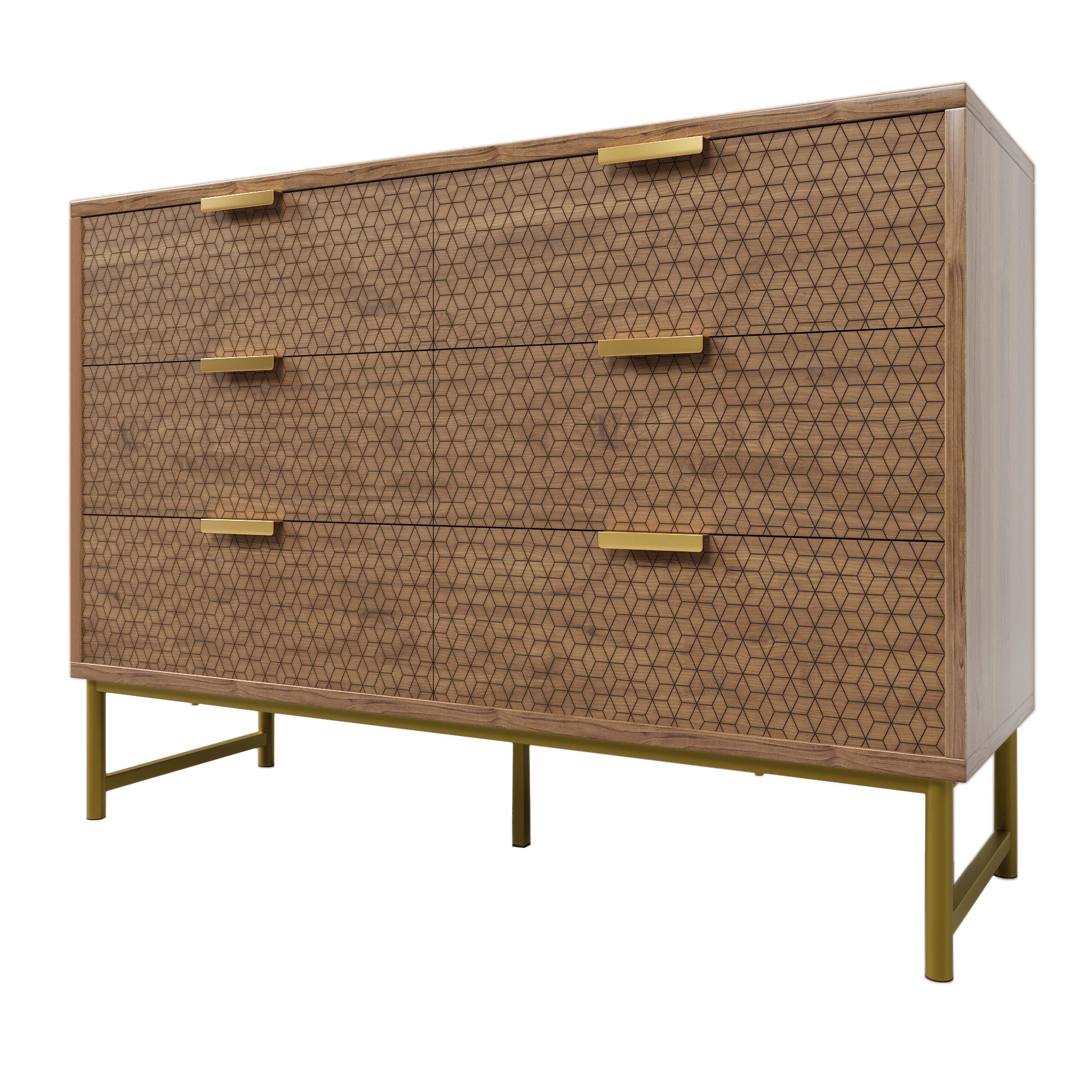 Hauss Spole Sideboard Mit Metallgriffen 6 Schubladen Kippsicher