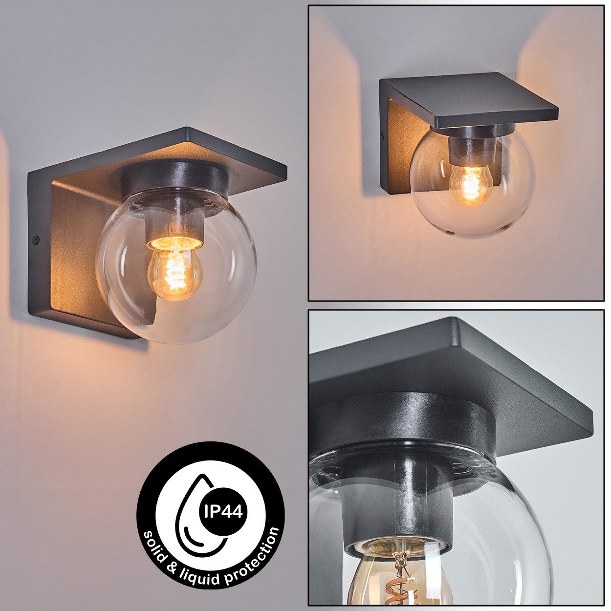 Hofstein Außen Wandleuchte Moderne Wandlampe Aus Metallglas In
