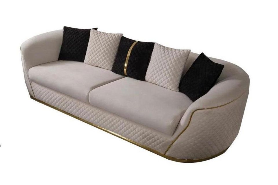 Jvmoebel 3 Sitzer Sofa 3 Sitzer Design Sofas Polster Weiß Textil Relax