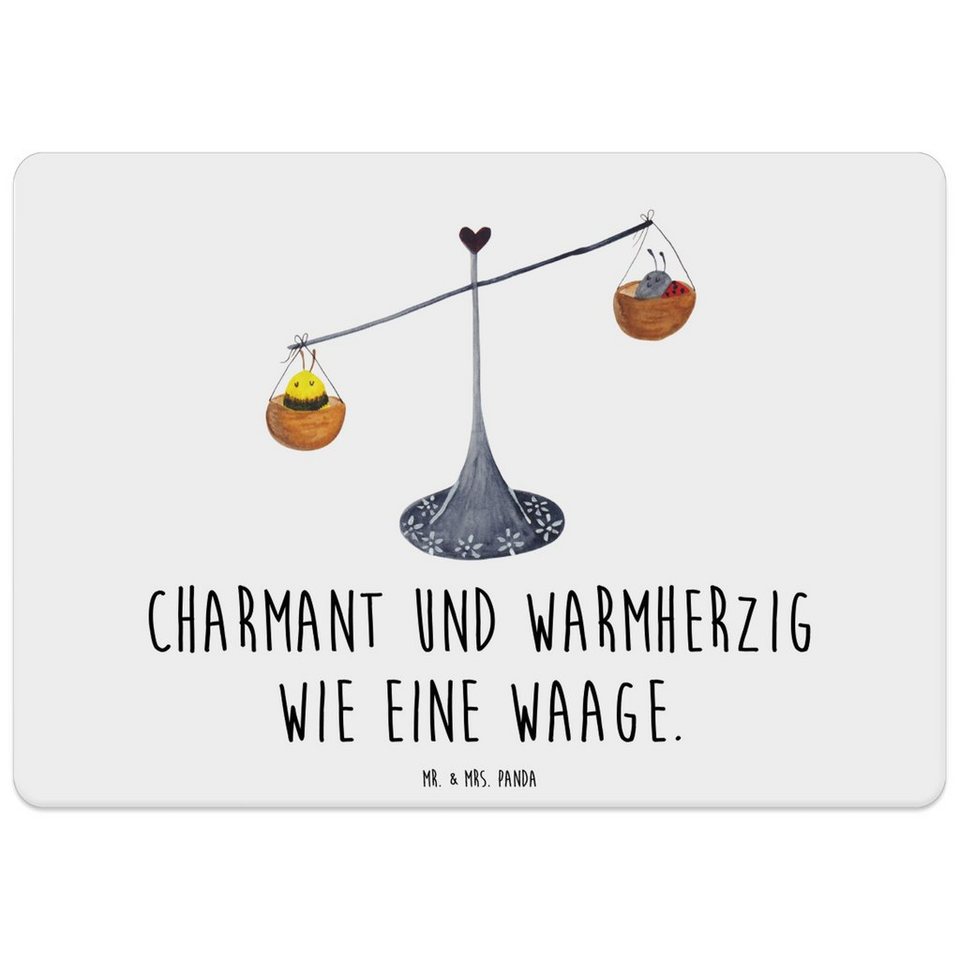 Platzset Sternzeichen Waage Weiß Geschenk Tierkreiszeichen
