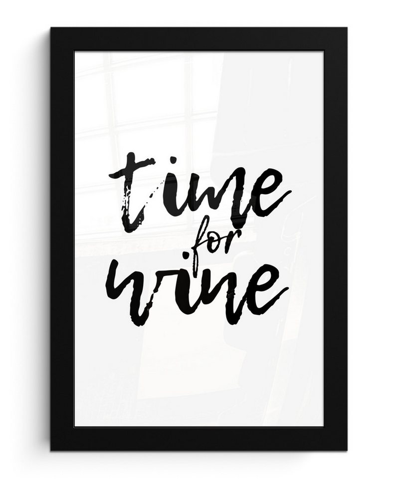 Muchowow Poster Wein Zitat Zeit Für Wein Auf Einem Weißen Hintergrund