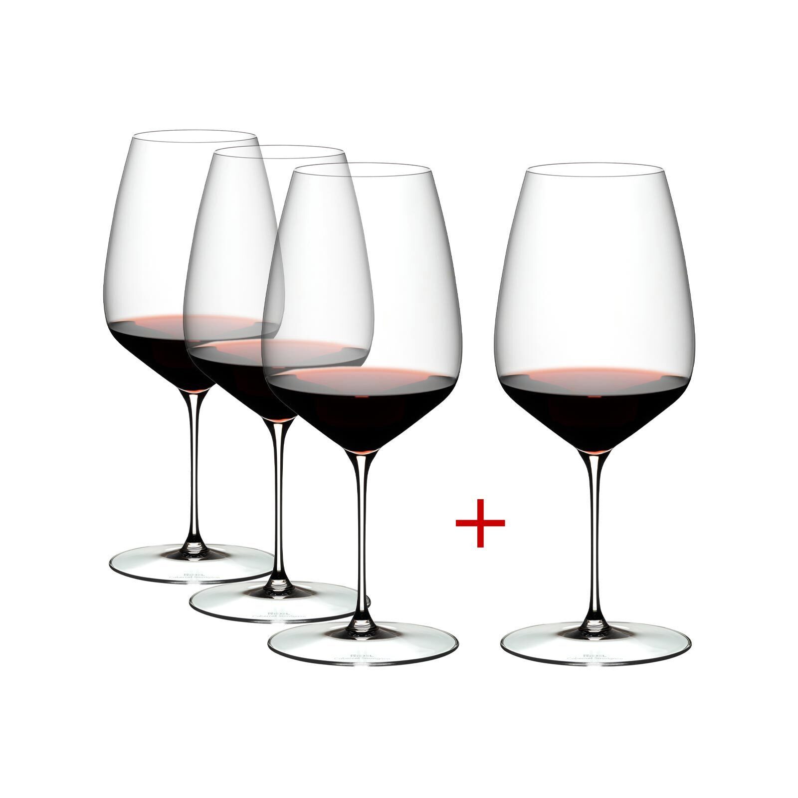 RIEDEL THE WINE GLASS COMPANY Rotweinglas Veloce Cabernet / Merlot Weingläser 829 ml 4er Set, Glas