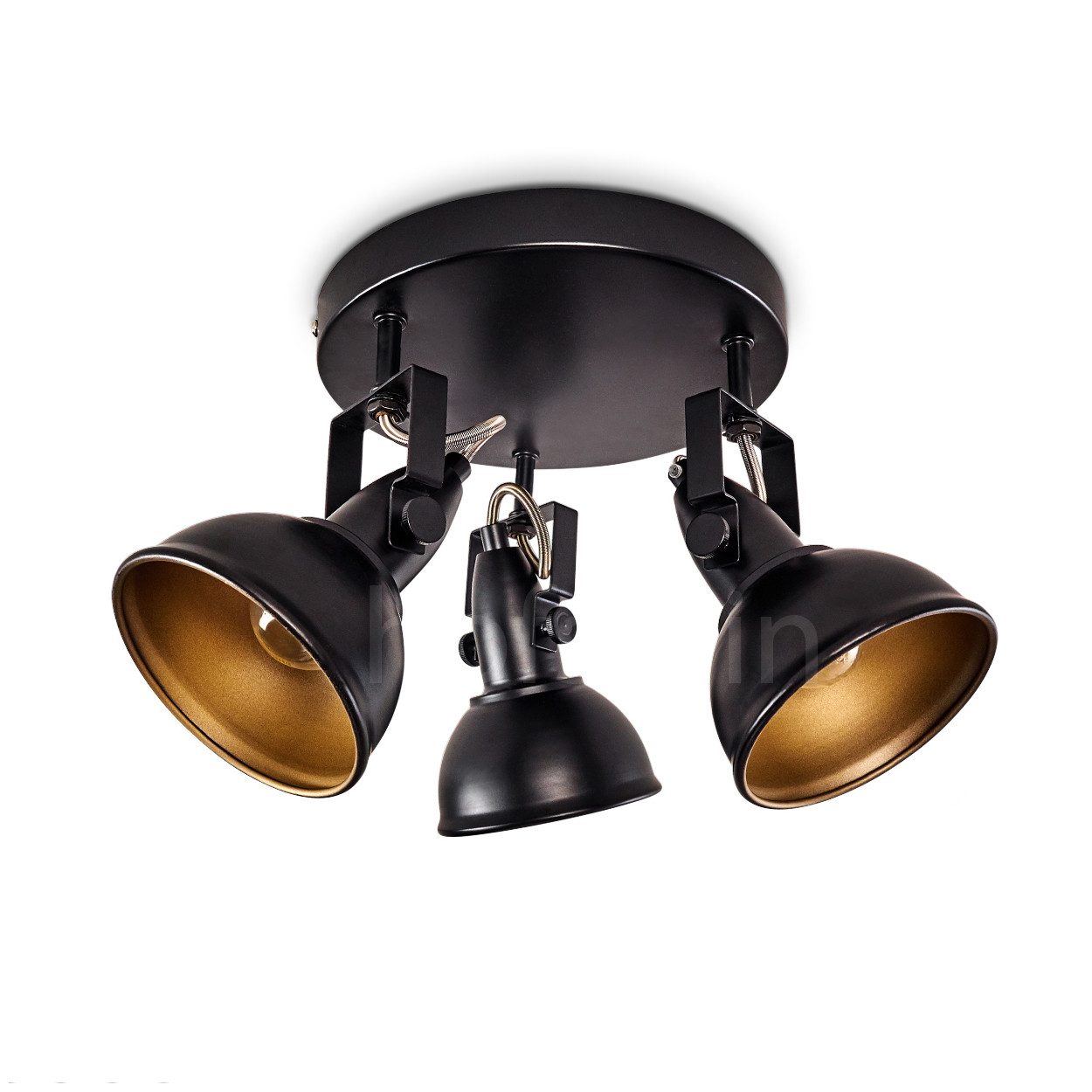Hofstein Deckenleuchte Arazane Deckenlampe Aus Metall In Schwarzgold