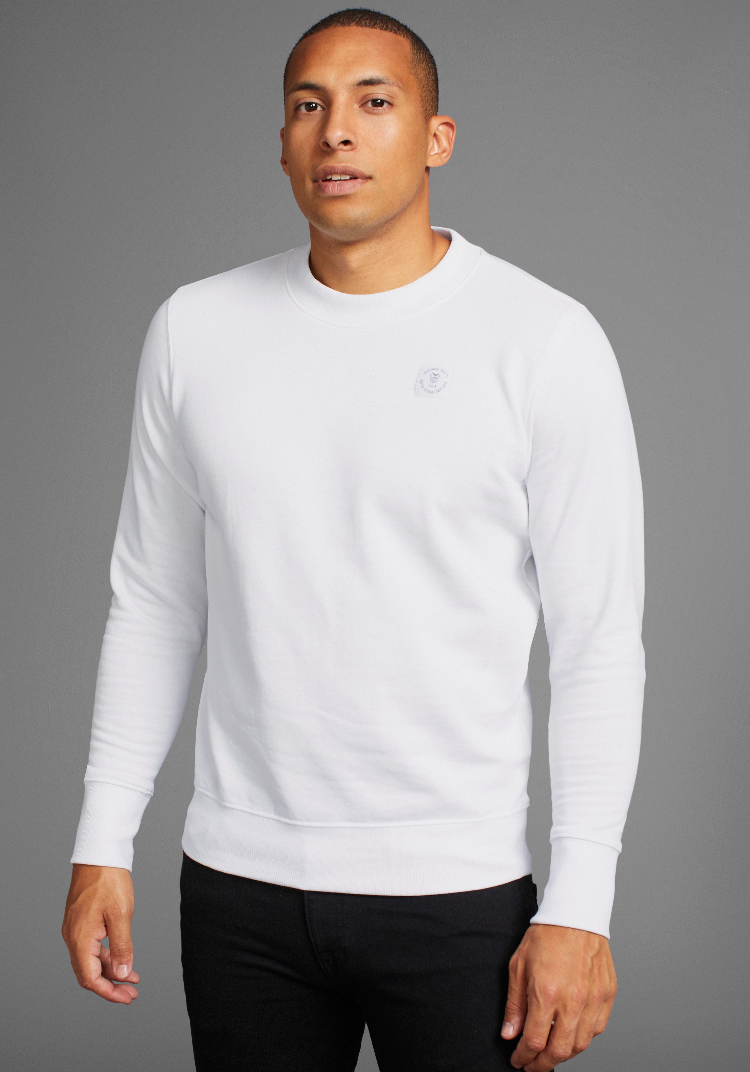 DELMAO Sweatshirt Langarm, Regular Fit, unifarben, Basic-Stil