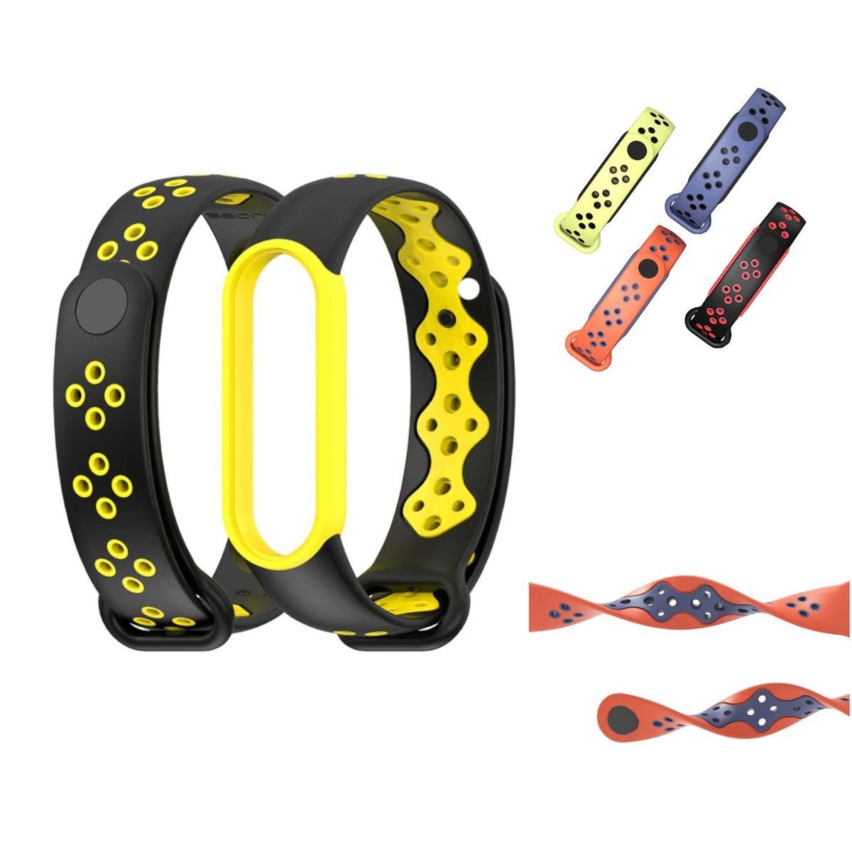 Wigento Für Xiaomi Mi Band 5 6 7 Kunststoff Silikon Armband Watch