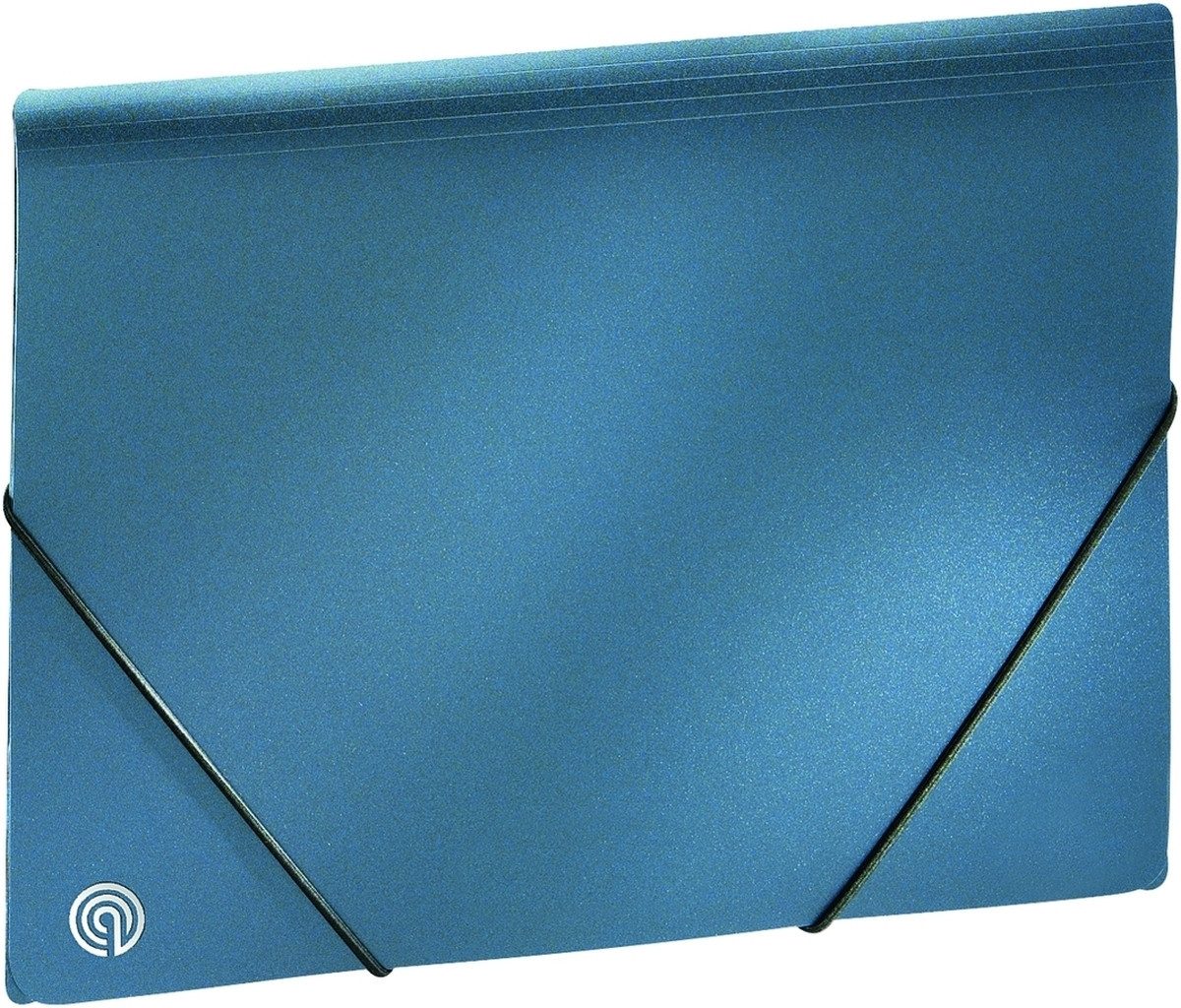 Fächermappe Eckspannmappe A4 PP blue metallic