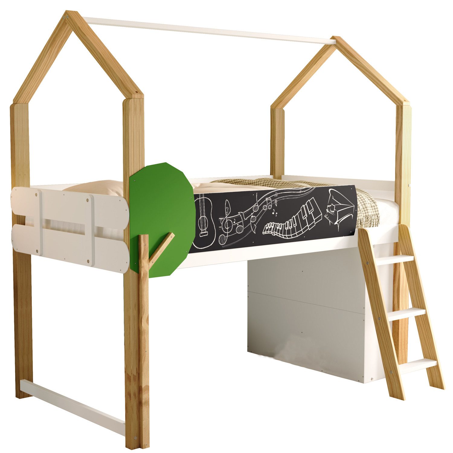 Rutaqian Hochbett Multifunktionales Kinderbett Mit Baumförmigem