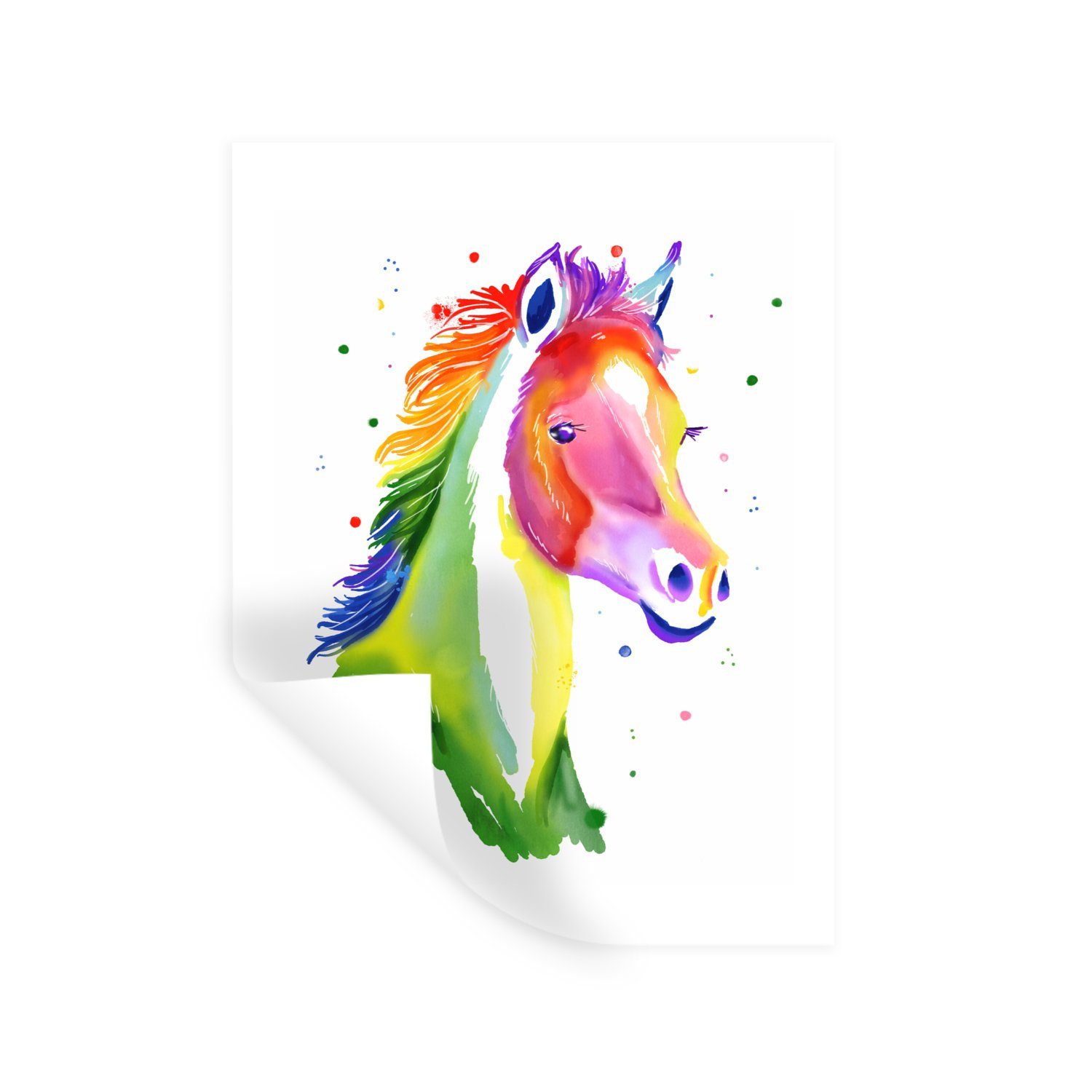 Muchowow Wandsticker Pferd Regenbogen Kinder Farben 1 St