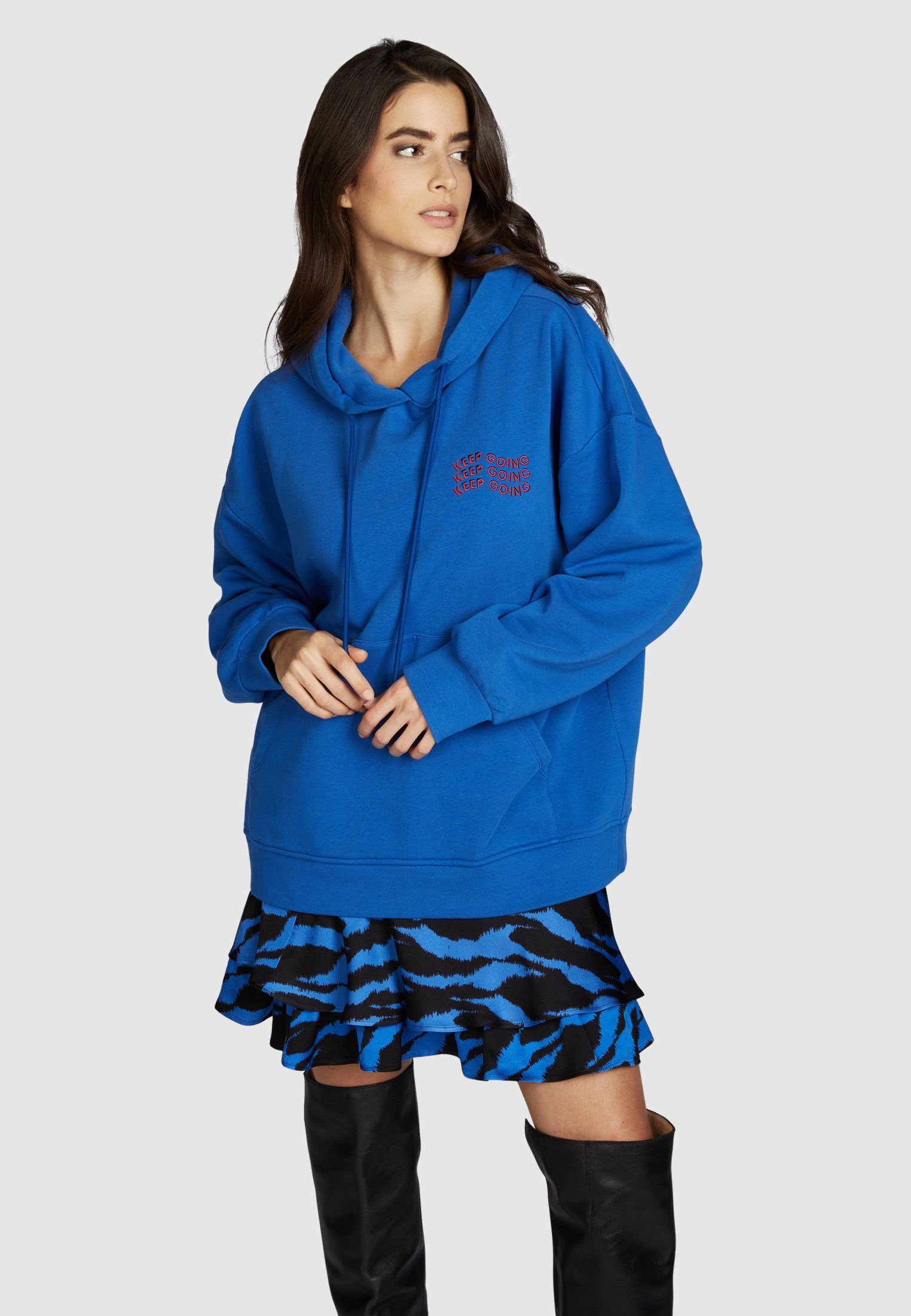 MARC AUREL Sweatshirt mit "Keep Going" Print