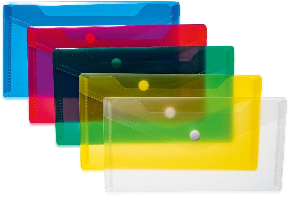 HERMA Fächermappe Brieftaschen DIN lang PP Standardfarben sortiert VE=5 ...