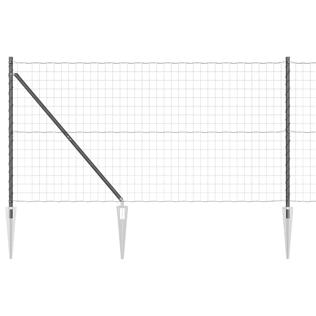 vidaXL Gartenzaun Schweißdrahtzaun mit Spikes 10 x 1 m (B x H), (1-St ...