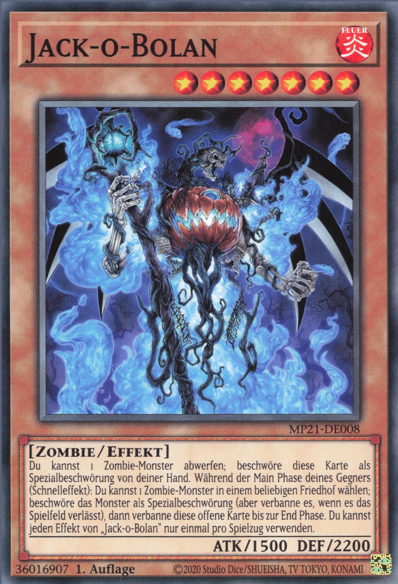 ReCollectibles Sammelkarte YuGiOh Jack-o-Bolan, Yu-Gi-Oh! MP21-DE008 Common
