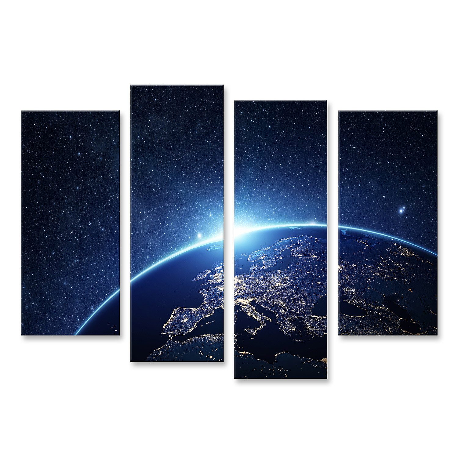 islandburner Leinwandbild »Bild auf Leinwand Planet Erde aus dem Weltraum in der Nacht einige ...