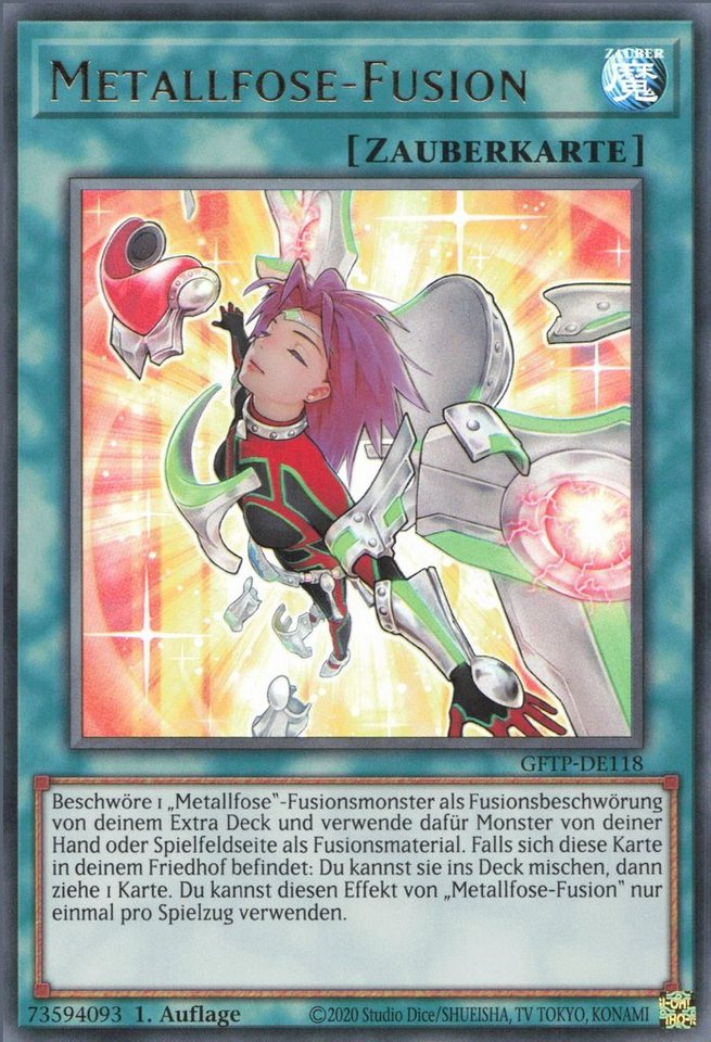 Recollectibles Sammelkarte Yugioh Karte Metallfose Fusion Deutsch Yu