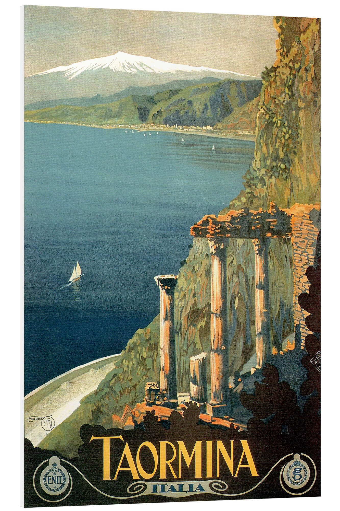 Posterlounge Forex Bild Vintage Travel Collection Italien Taormina