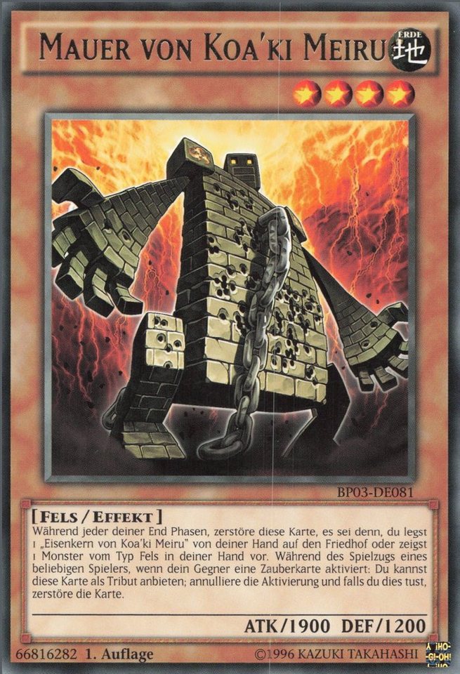 Recollectibles Sammelkarte Yugioh Karte Mauer Von Koaki Meiru V 1