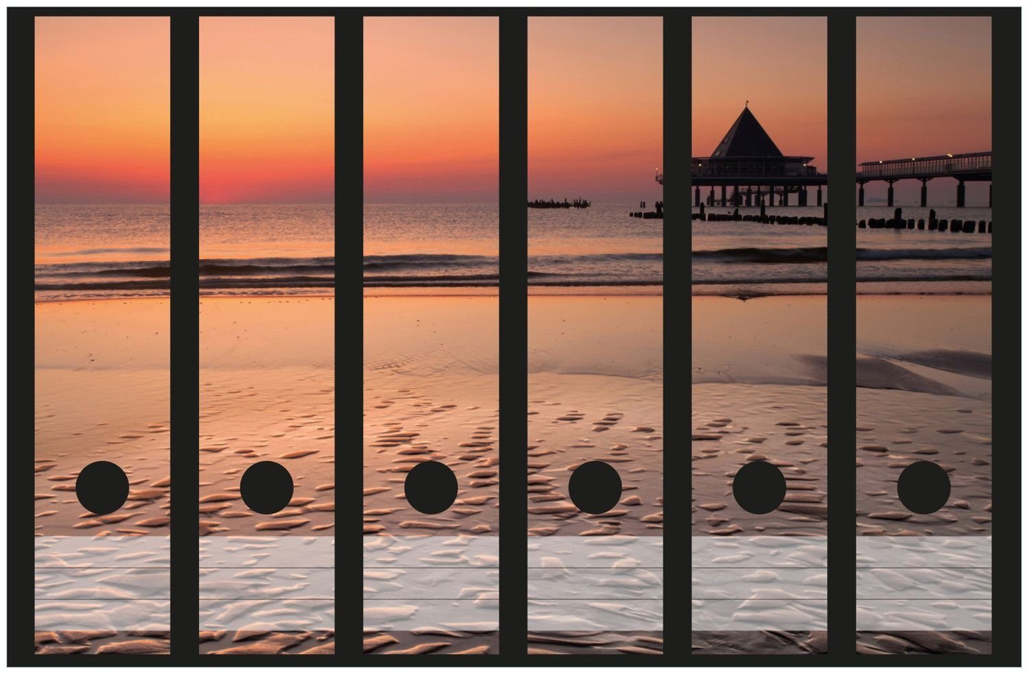 Wallario Etiketten Strand Am Abend Seebrücke Am Ostseebad Heringsdorf