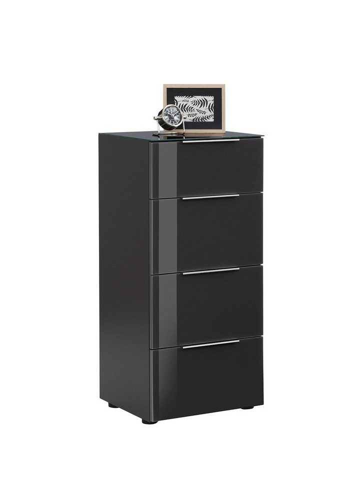 Möbelando Kommode 78066558 Bxhxt 45x99x40 Cm In Anthrazit Glas