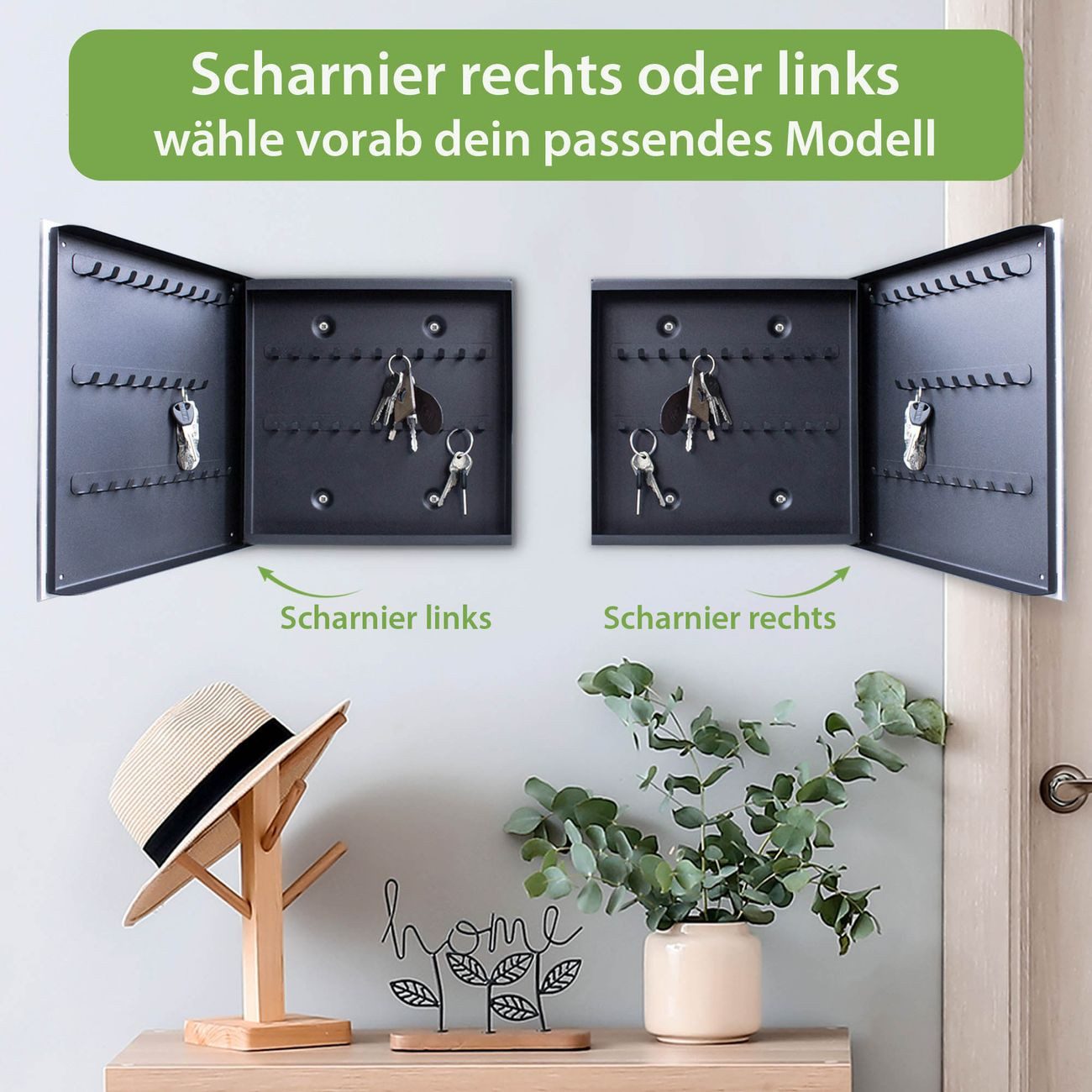 banjado Schlüsselkasten aus Glas mit Motiv Verwitterte Texturen (Stahl ...