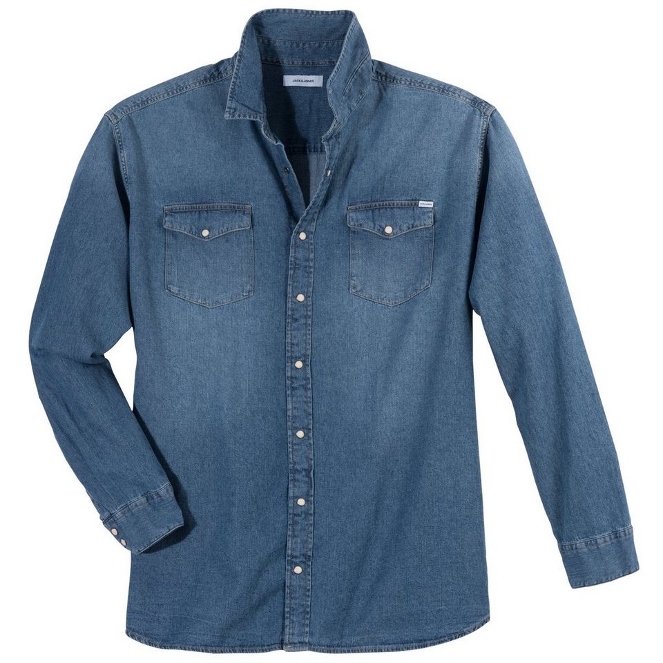 Jack And Jones Plussize Jeanshemd Große Größen Jeanshemd Mit Langem Arm