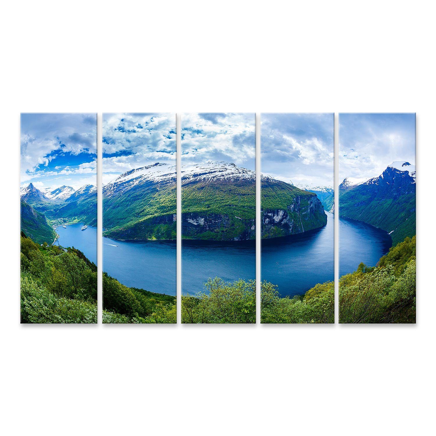 islandburner Leinwandbild »Bild auf Leinwand Geiranger Fjord Schöne Natur Norwegen Wandbild ...