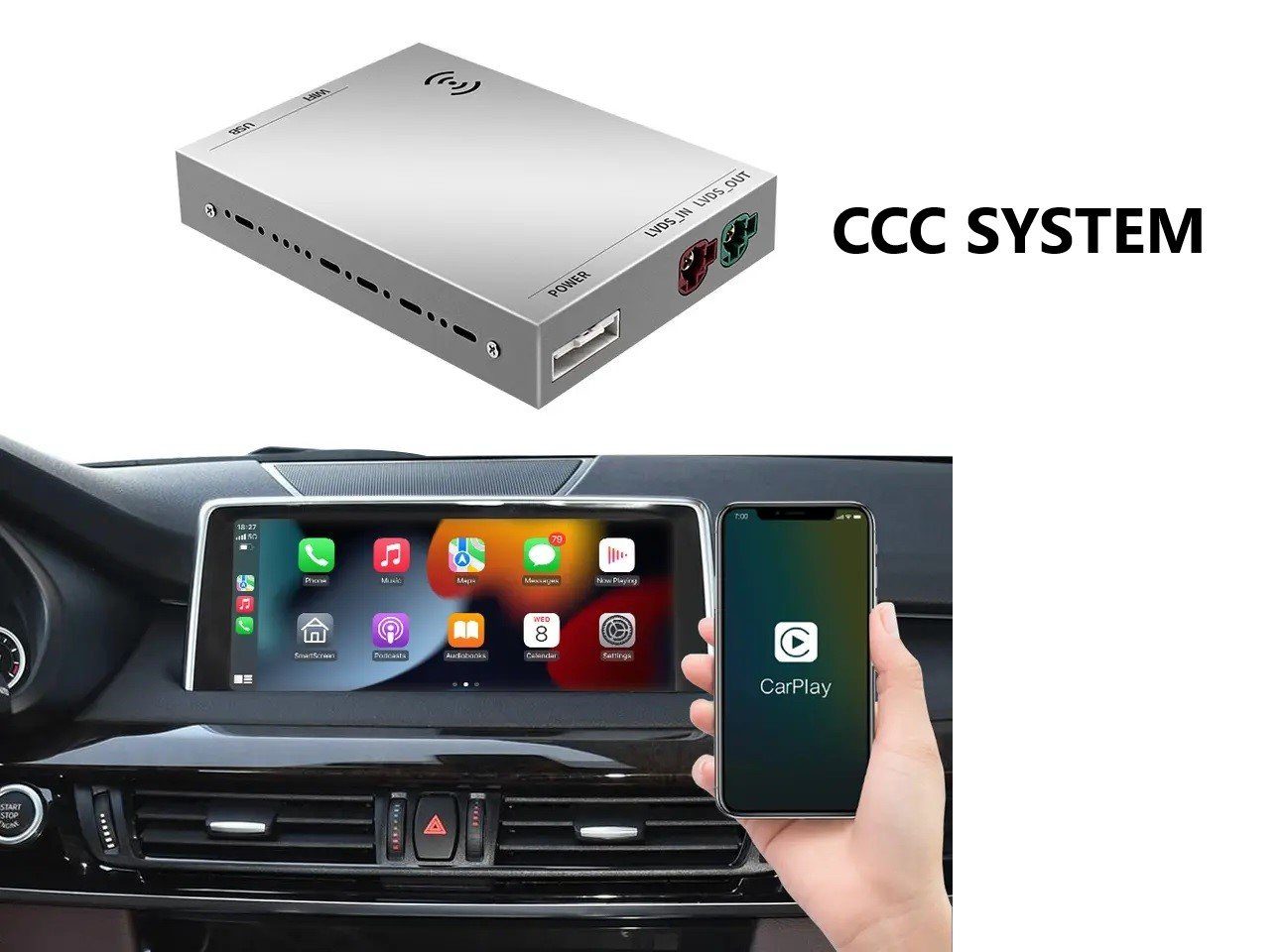 GABITECH Nachrüstsatz Box für BMW CCC E81 E82 E90 E92 E60 E61 E64 E70 E72 Autoradio (Drahtloses ...
