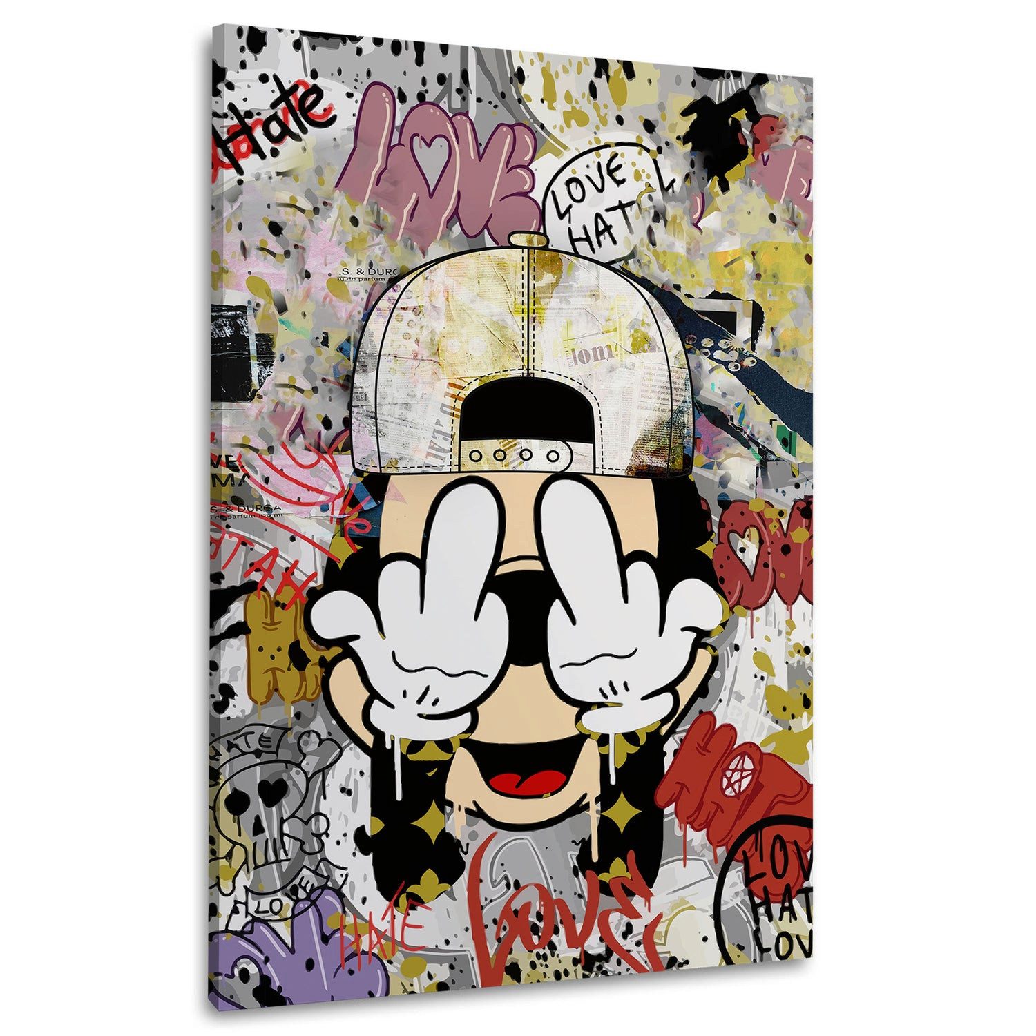 Artedinoi Leinwandbild Maus Pop Art Street Art Graffiti Wandbild