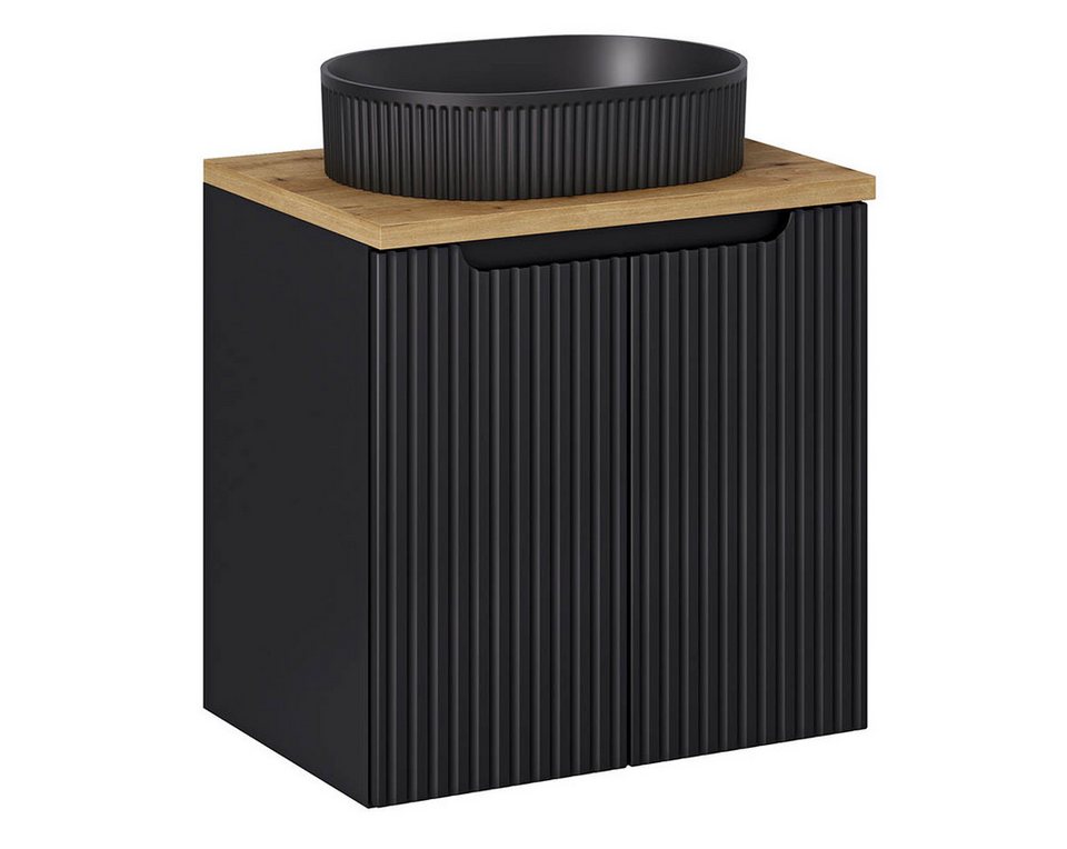 Einfachgutemoebel Waschtisch Set Bad Waschplatz Iluna Black 60cm Mit
