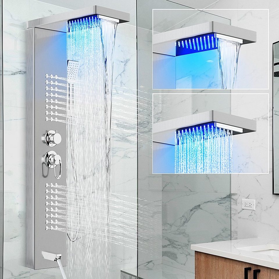 Mulisoft Duschsystem Duschpaneel Regendusche Edelstahl Dusche Armaturen