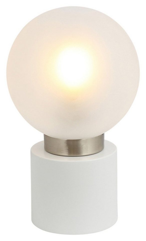 Globo Tischleuchte Marka 1 Flammig Weiß Matt Metall H 24 Cm Ohne