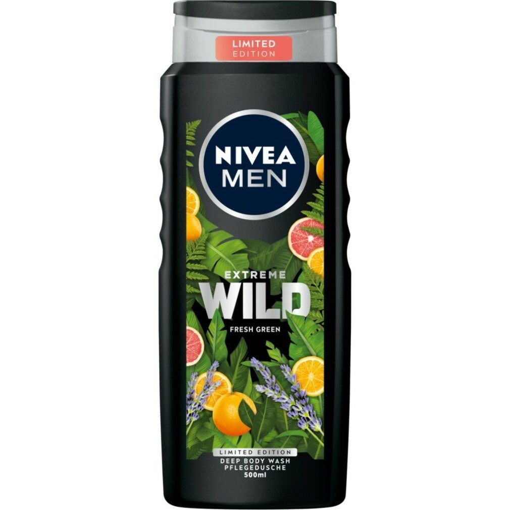 Nivea Duschgel Men Extreme Wild Duschgel Fresh Green 500ml, reinigend ...