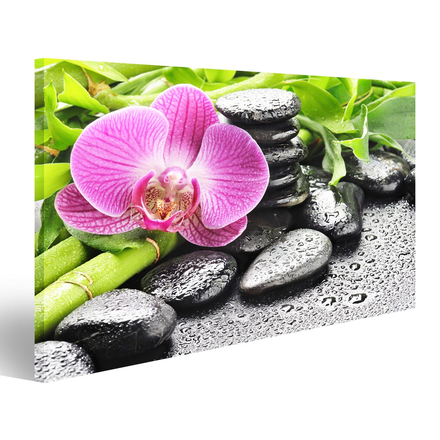 islandburner Leinwandbild Bild auf Leinwand Spa Konzept Mit Zen Steinen Und Orchid Wandbild Lei